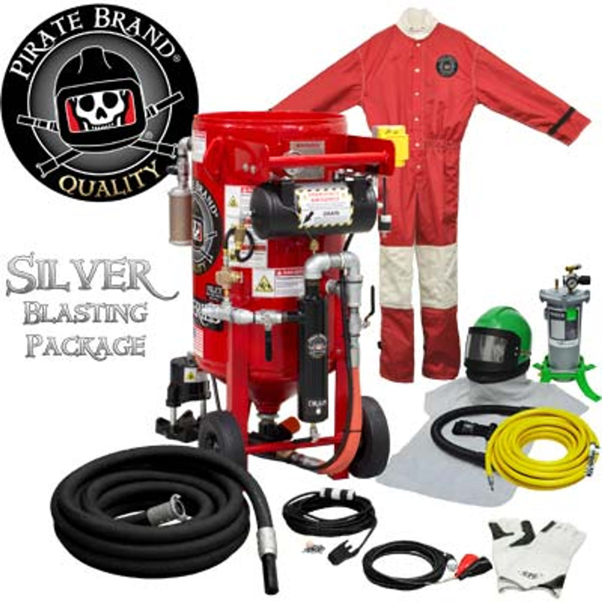 Pirate Brand, K-Series, 3.5 cu ft., SILVER Blasting Package - Blast Po