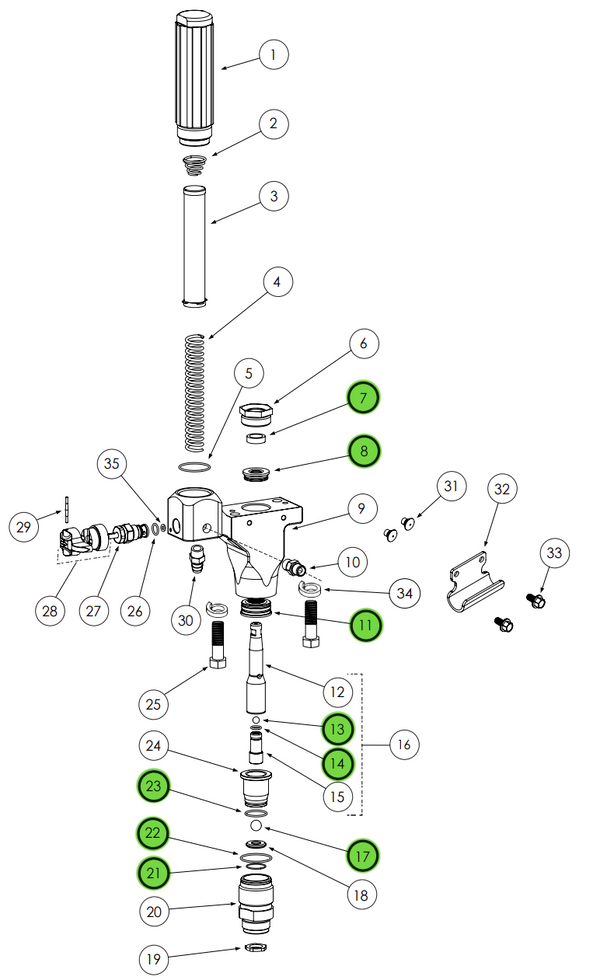 TriTech 600-455 Packing Kit, T4, T5, T7, T8