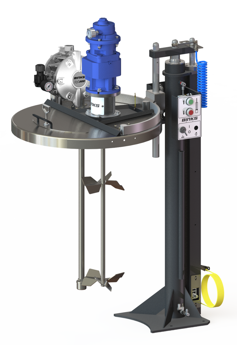 Binks Premium Elevator Systems, 55Gal, RH Controls, Rotory Piston Agit