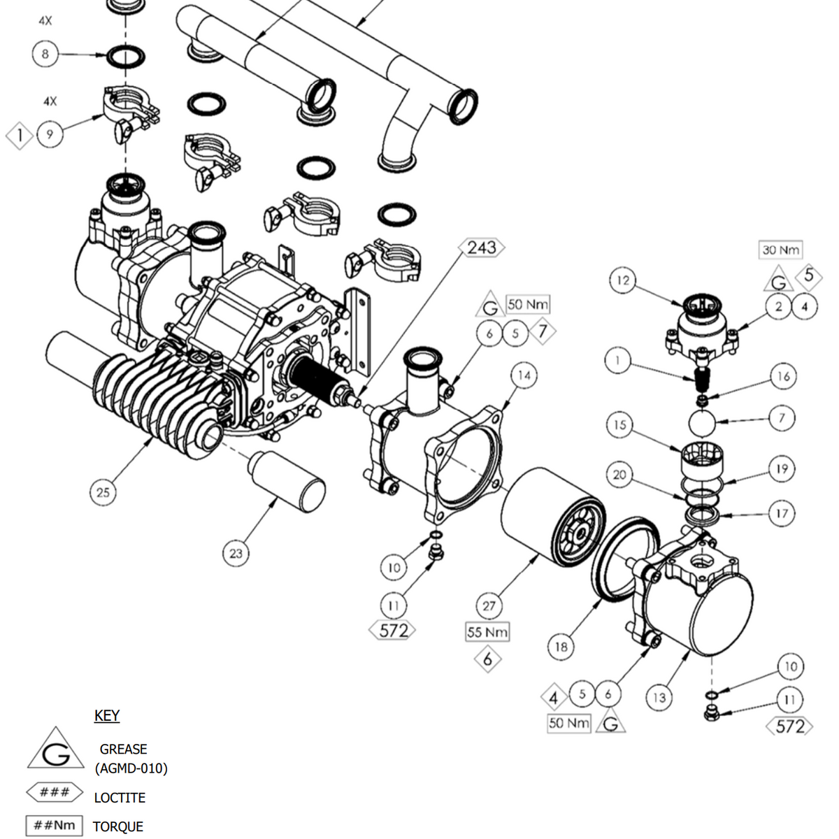 Binks Maple Pump Ø100 Piston Assembly