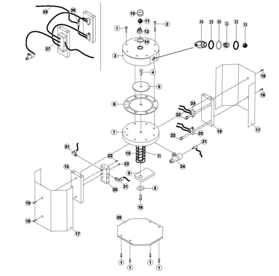TFS Intake Valve Body; For CYCLOPS Diaphragm Pump