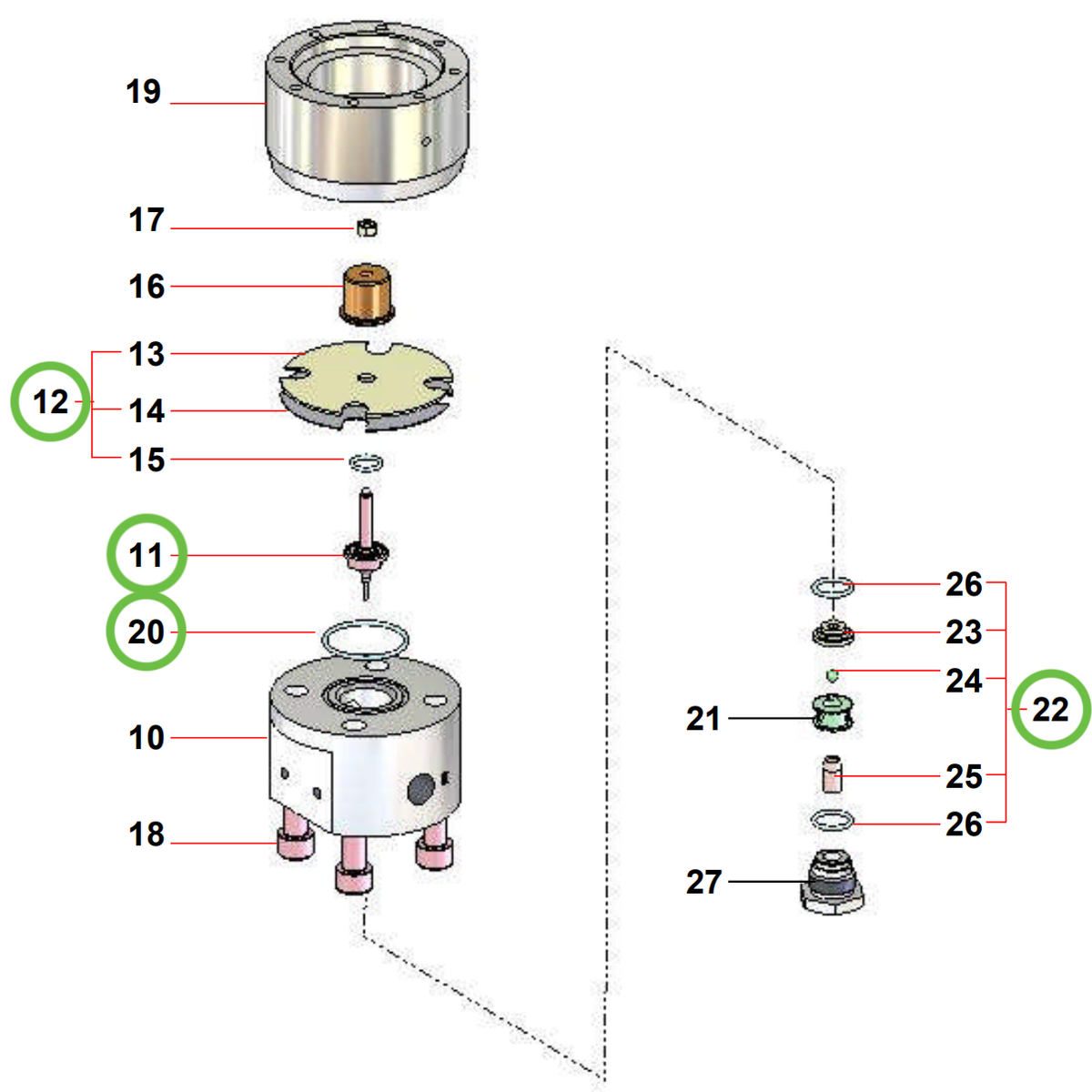 Sames® Fluid Regulator Repair Kit 155-271-907, For Airmix® Inline Pres