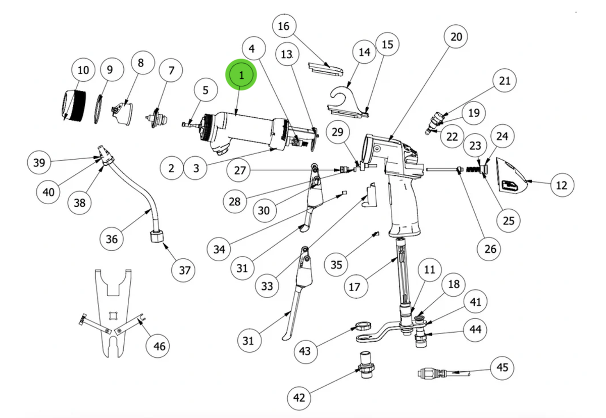 Ransburg 79468-00 Barrel Assembly, 85kv, Cascade