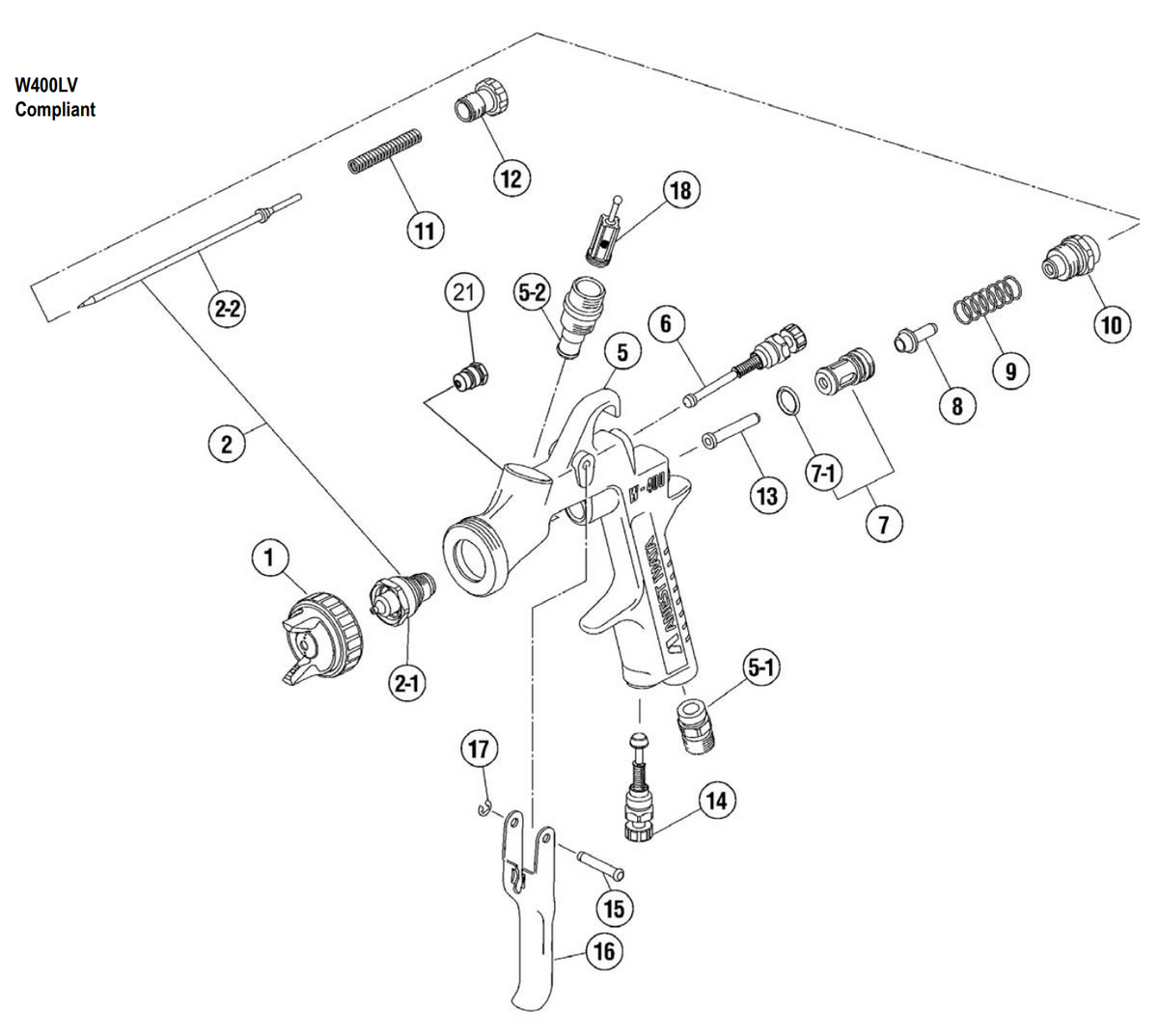 Anest Iwata W400-LV Fluid Nozzle