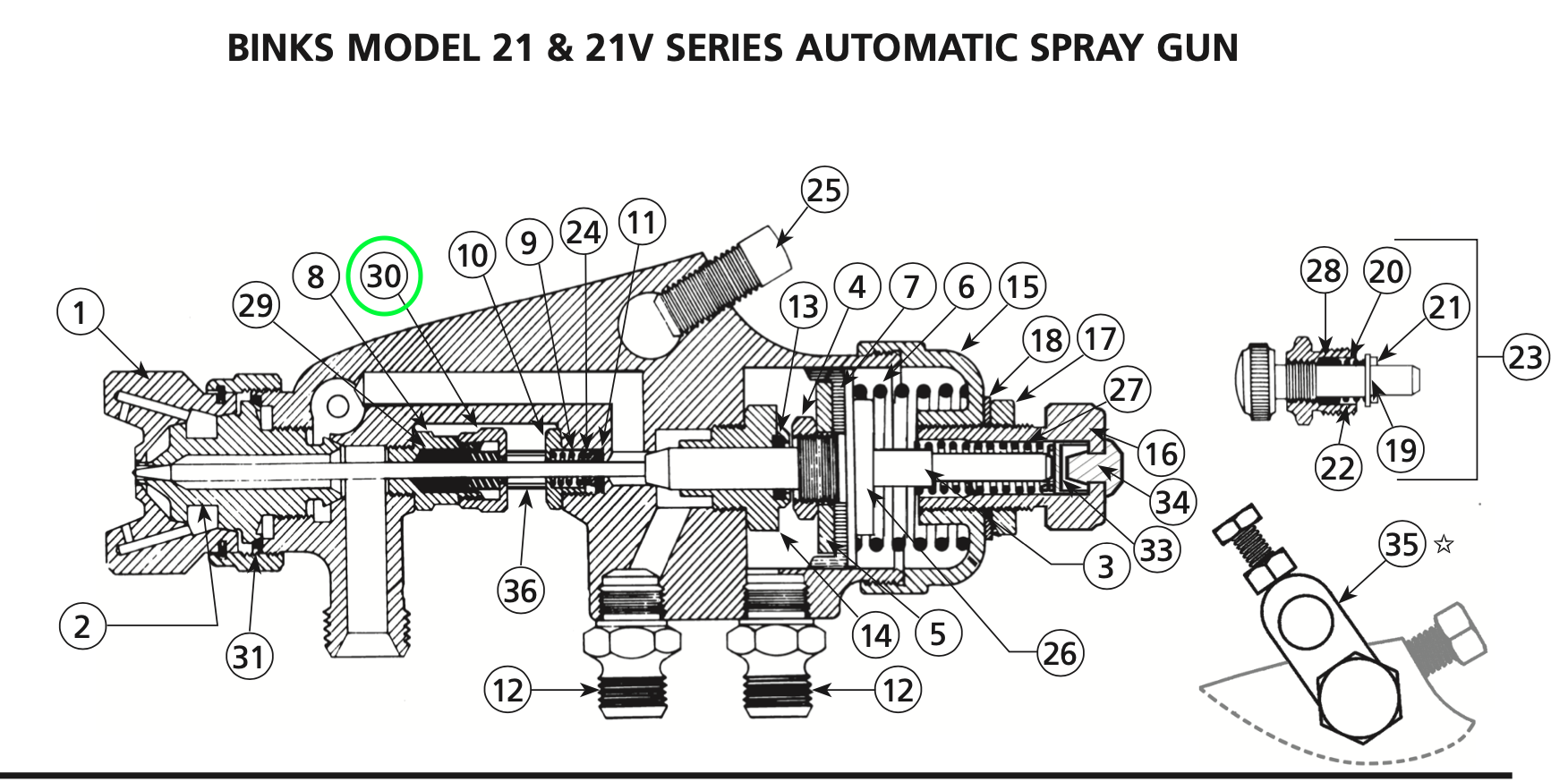 Binks Model 21V Automatic Gun Needle Valve Packing