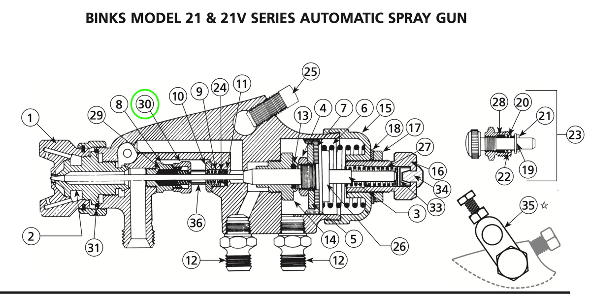 Binks Model 21V Automatic Gun Needle Valve Packing