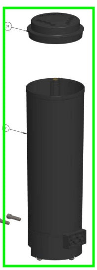 Hero Manual Dispensers - D23 2.5qt Canister w Paddle and Drive Shaft