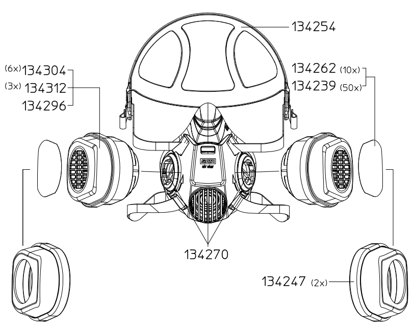 Half Face Gas Mask Drawing