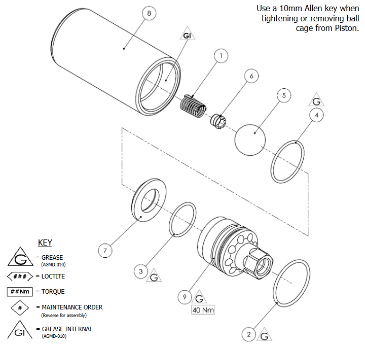 Binks Maple Pump Fluid Piston Assembly Inlet Spring Keep
